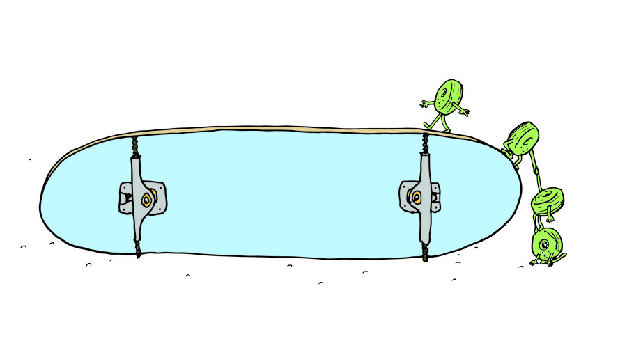 Skateboard Wheel Drawing