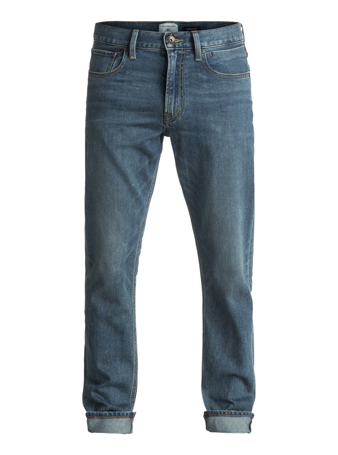 Quiksilver™ Men's Revolver Medium Blue Straight Fit Jeans EQYDP03372 | eBay