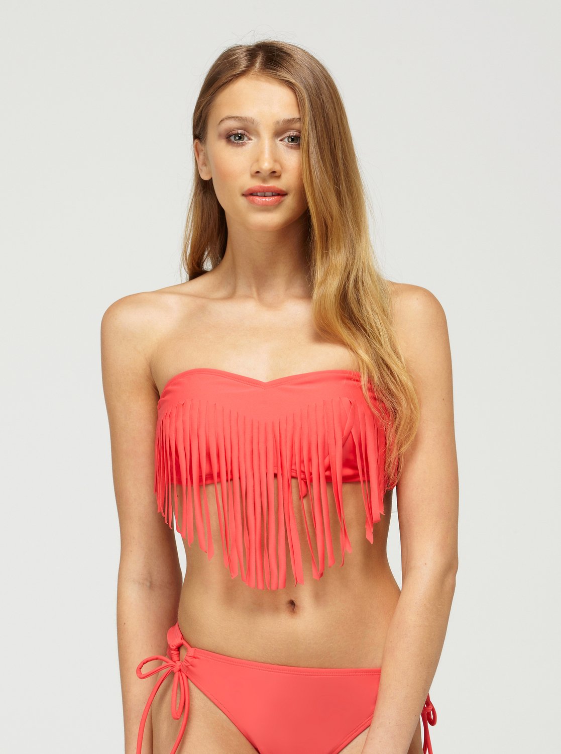 Surf Essentials Fringe Bandeau Bikini Top 617910